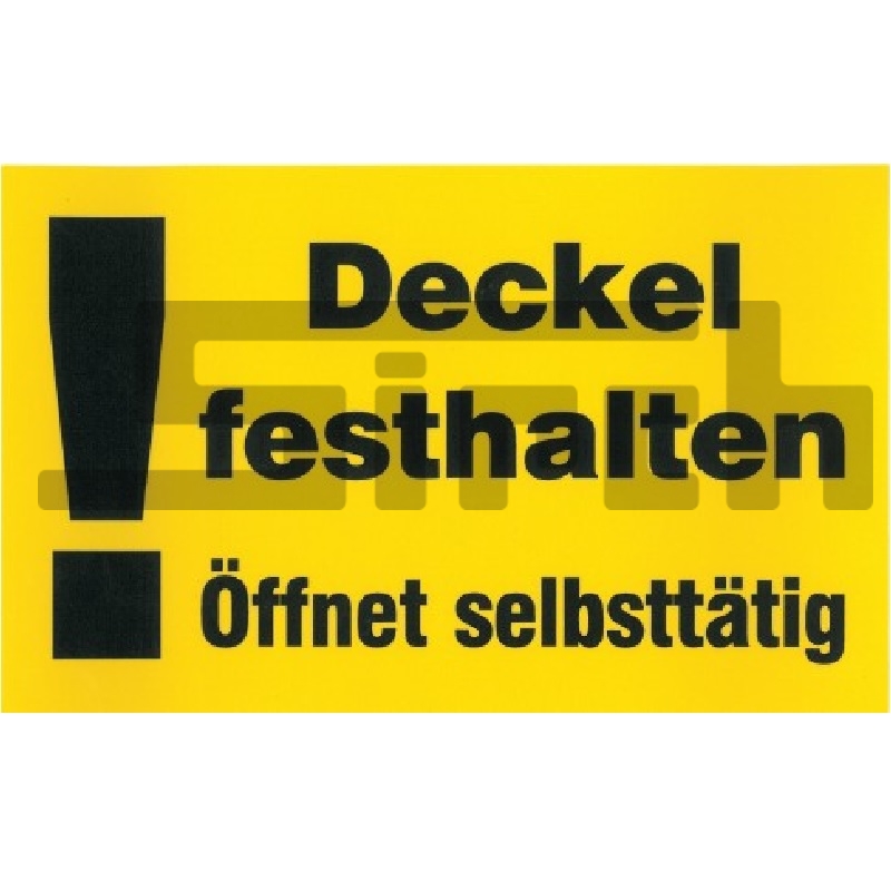 Aufkleber "Deckel festhalten öffnet..." Art.Nr. 913298 | Aufkleber ...